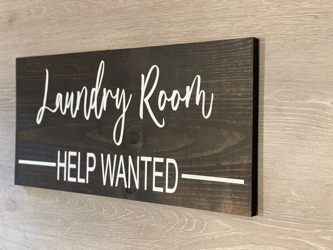 Laundry Help Wanted Sign Laundry Room Sign Laundry Sign | Etsy