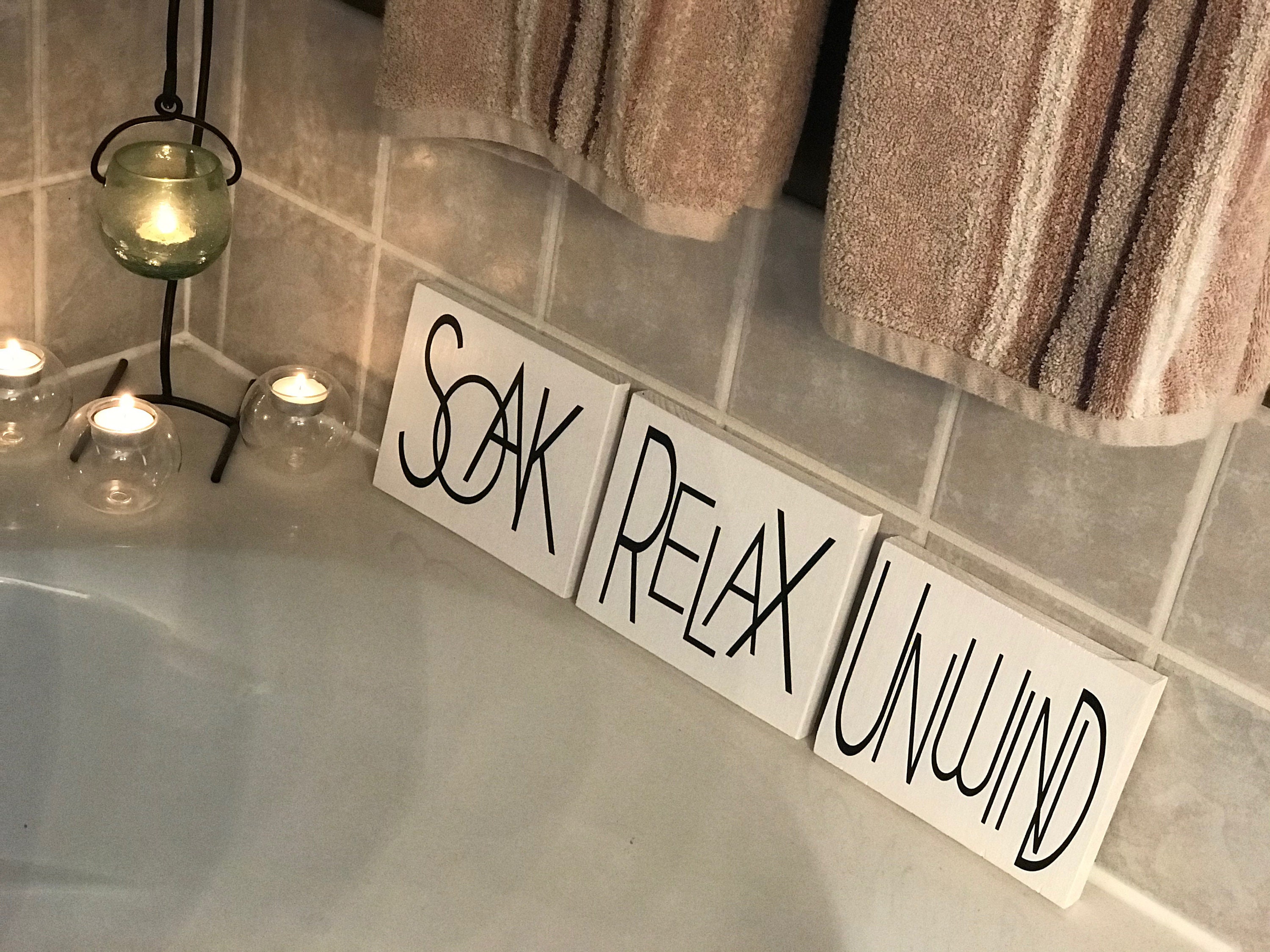 Bathroom Signs L Soak Relax Unwind Signs L Bathroom Decor L | Etsy