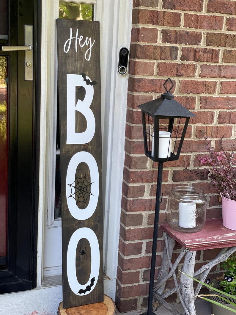 Hey Boo Welcome Sign Large Porch Sign Welcome Sign Front - Etsy