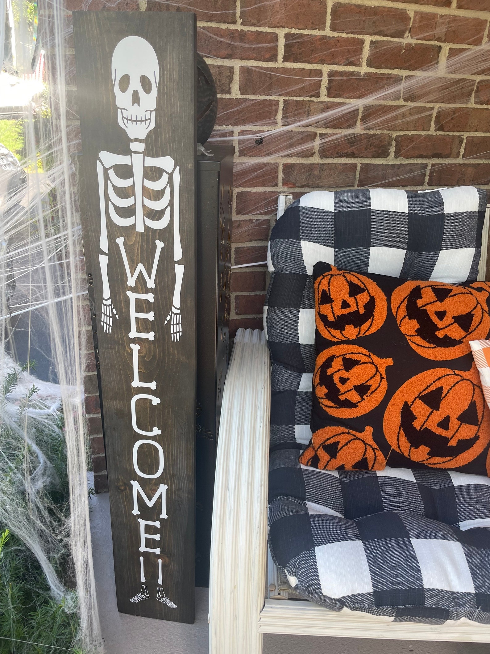 Skeleton Welcome Sign Skeleton Porch Sign Skeleton Halloween - Etsy
