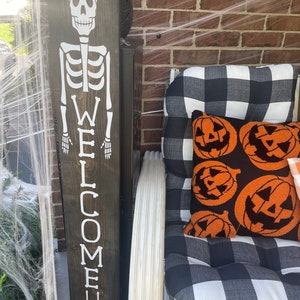 Skeleton Welcome Sign| Skeleton Porch Sign| Skeleton Halloween Sign ...