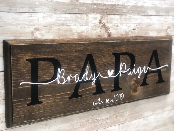 Dad Sign Fathers Day Gift Wooden Dad Sign Dad and Kids | Etsy