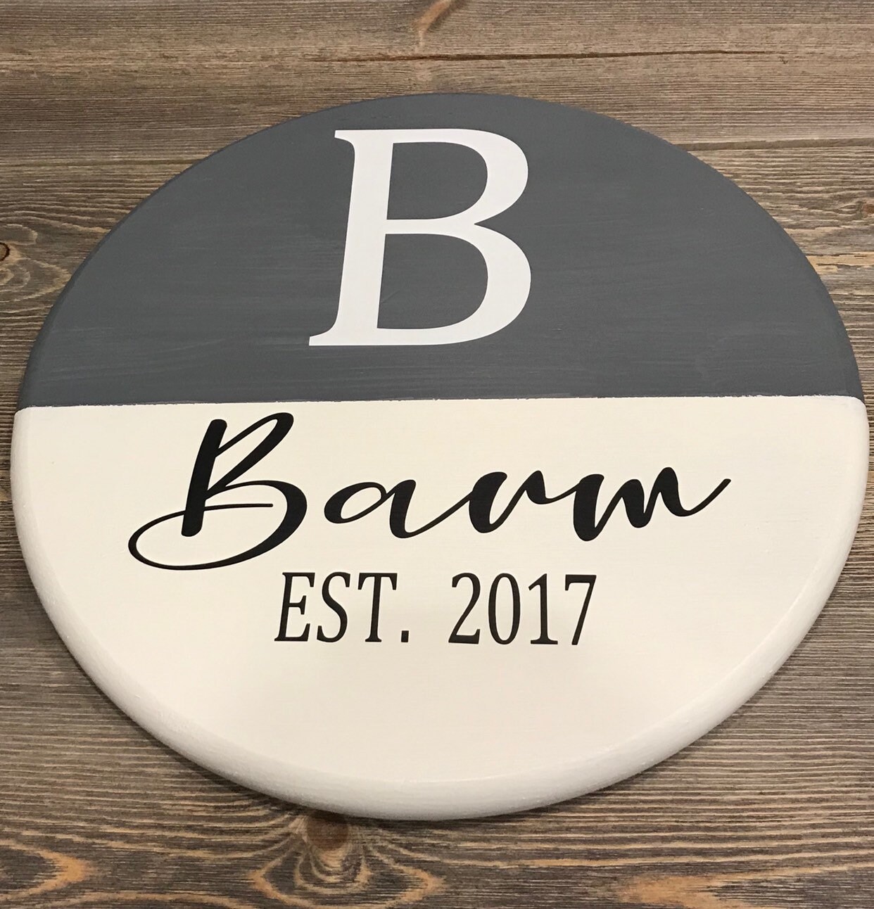 Round Family Established Sign l Family Welcome Sign l Monogram | Etsy