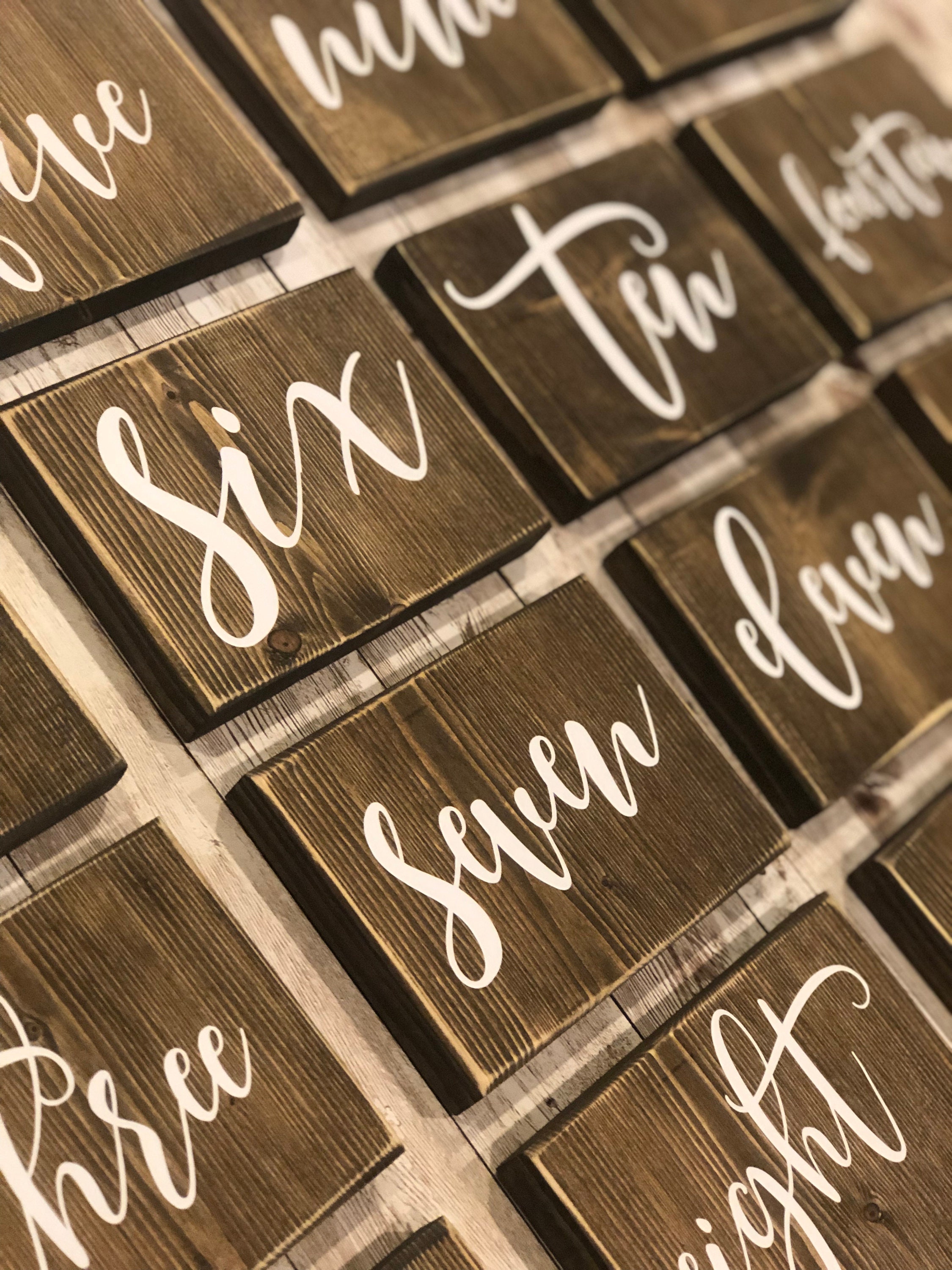 Table Numbers L Wooden Table Numbers L Wedding Table Numbers L - Etsy