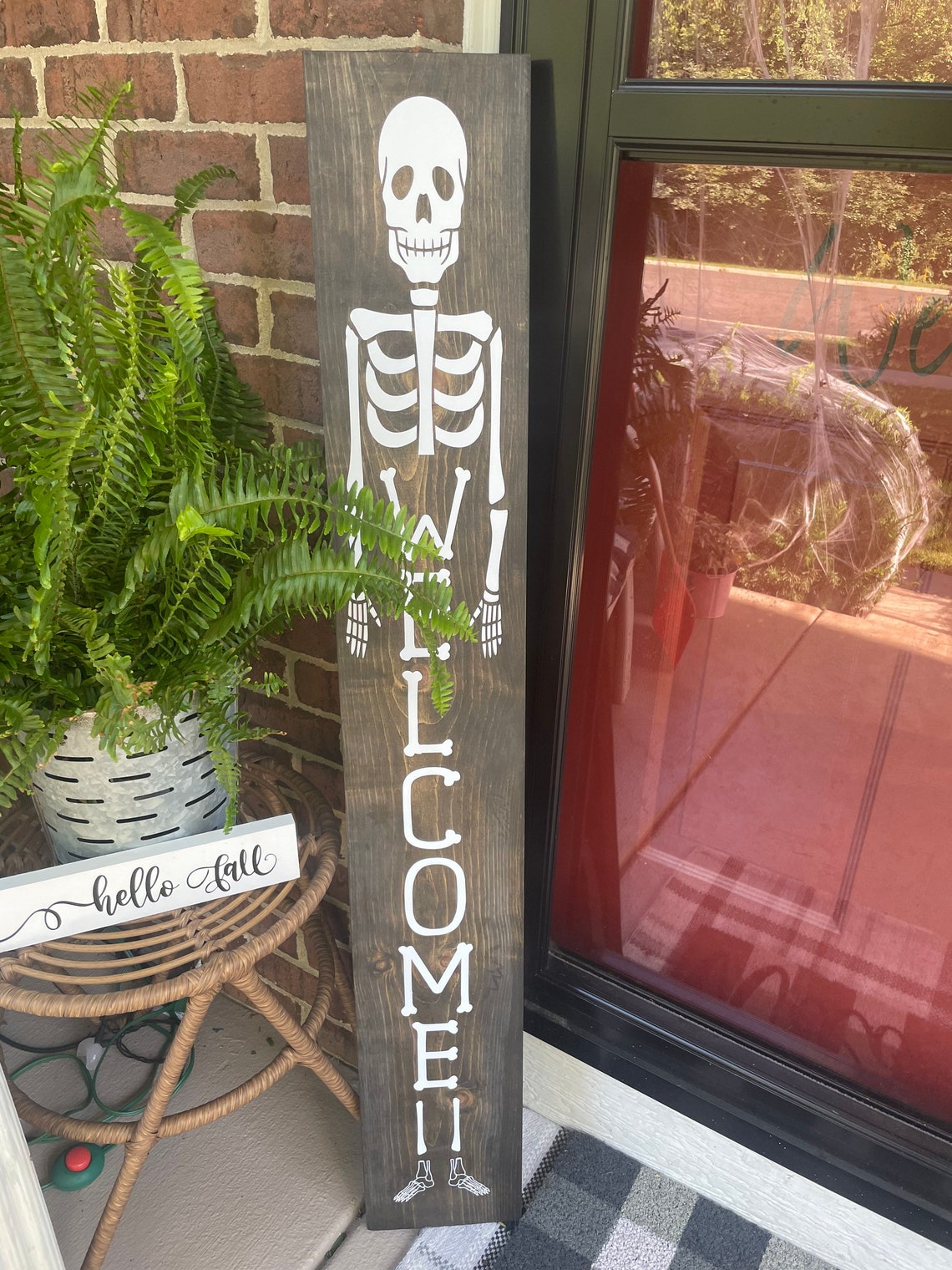 Skeleton Welcome Sign Skeleton Porch Sign Skeleton Halloween - Etsy