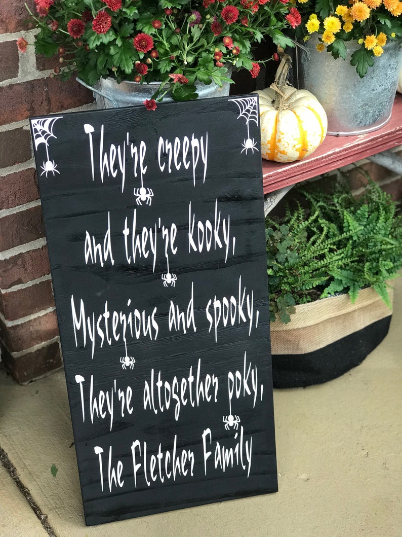 Addams Family Personalized Sign L Halloween Sign L - Etsy