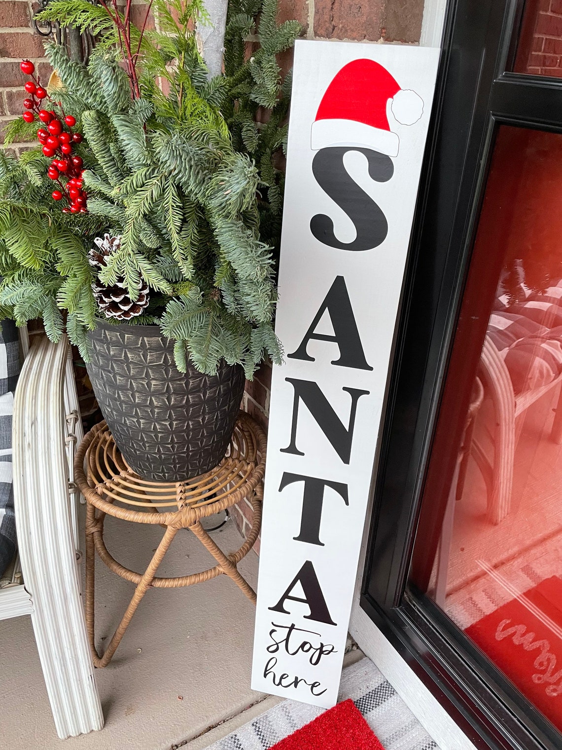 SANTA Stop Here Welcome Sign SANTA Stop Here Holiday Sign - Etsy