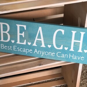 Beach Signs | Best Escape Anyone Can Have | Beach Decor | Beach Wall ...