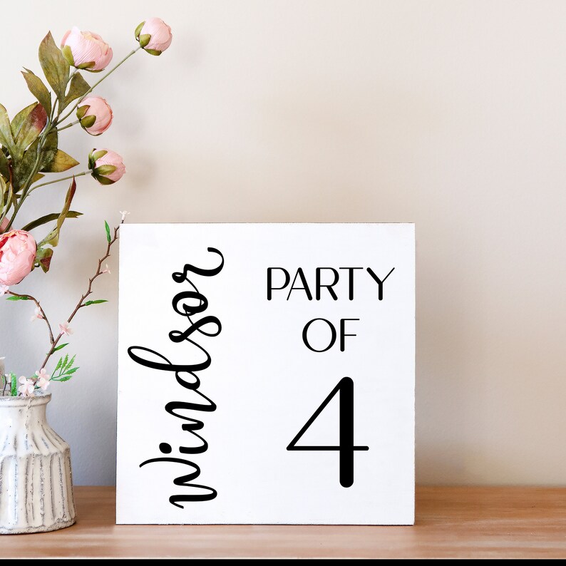 Family Sign Party of 4 Sign Family Name Sign Party of 3 - Etsy