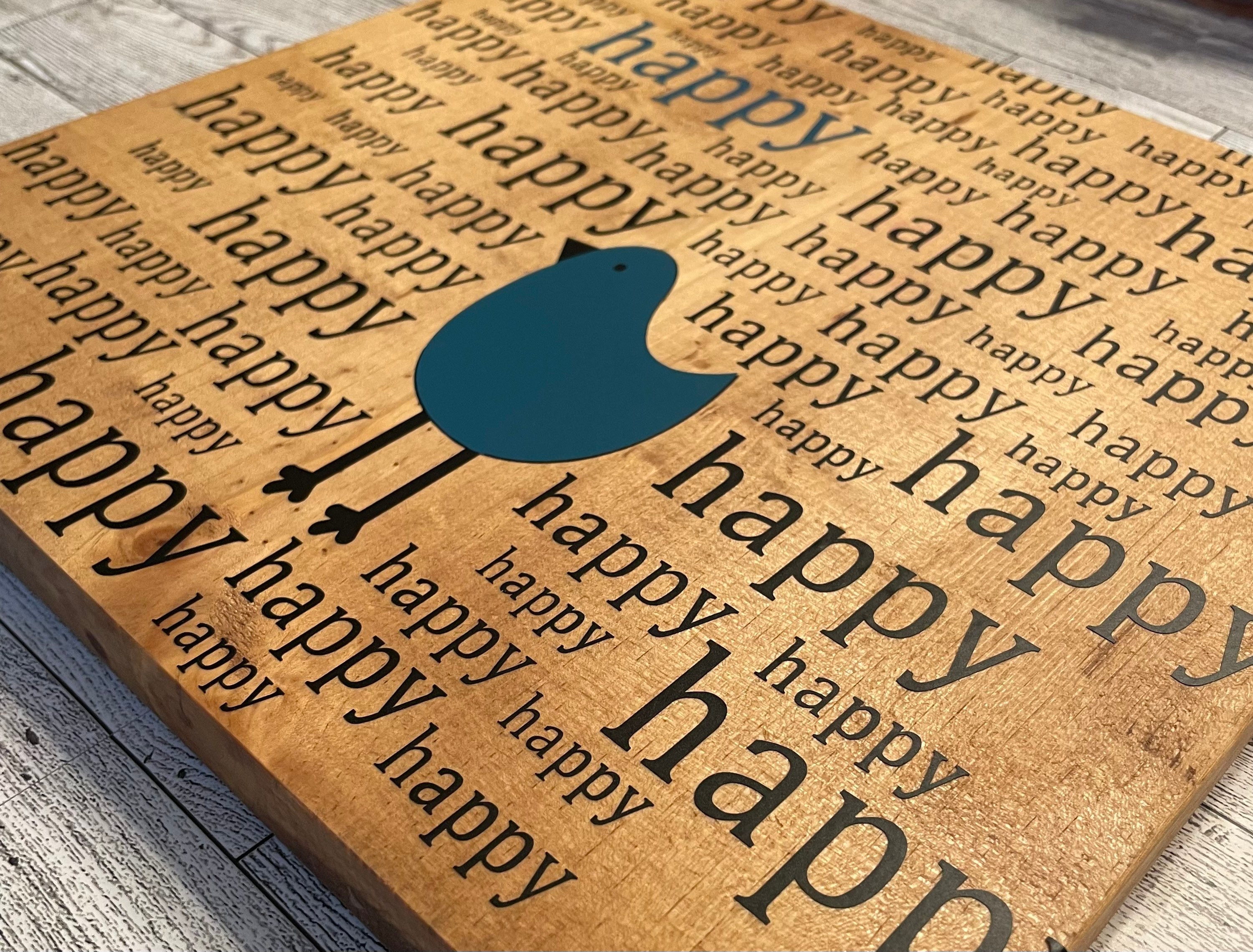 Happy Sign Happy Word Art Happy Sign With Custom Color Word - Etsy