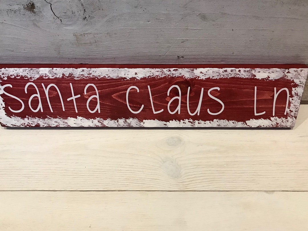 Santa Claus Lane Sign L Santa Sign L Christmas Sign L Christmas Decor ...