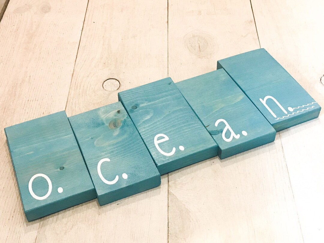 Ocean Sign | Beach Sign | Scrabble Tiles Wall Art | Beach Decor | Beach ...