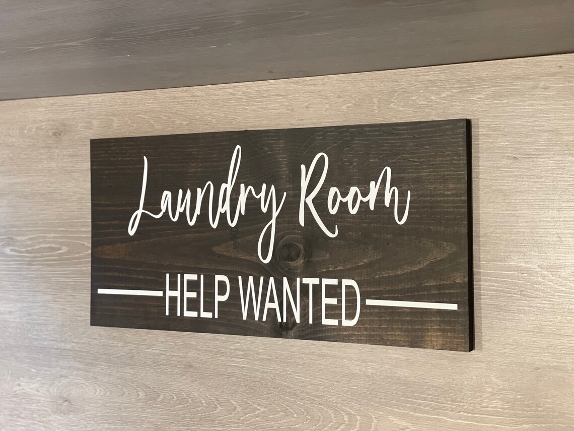 Laundry Help Wanted Sign Laundry Room Sign Laundry Sign | Etsy