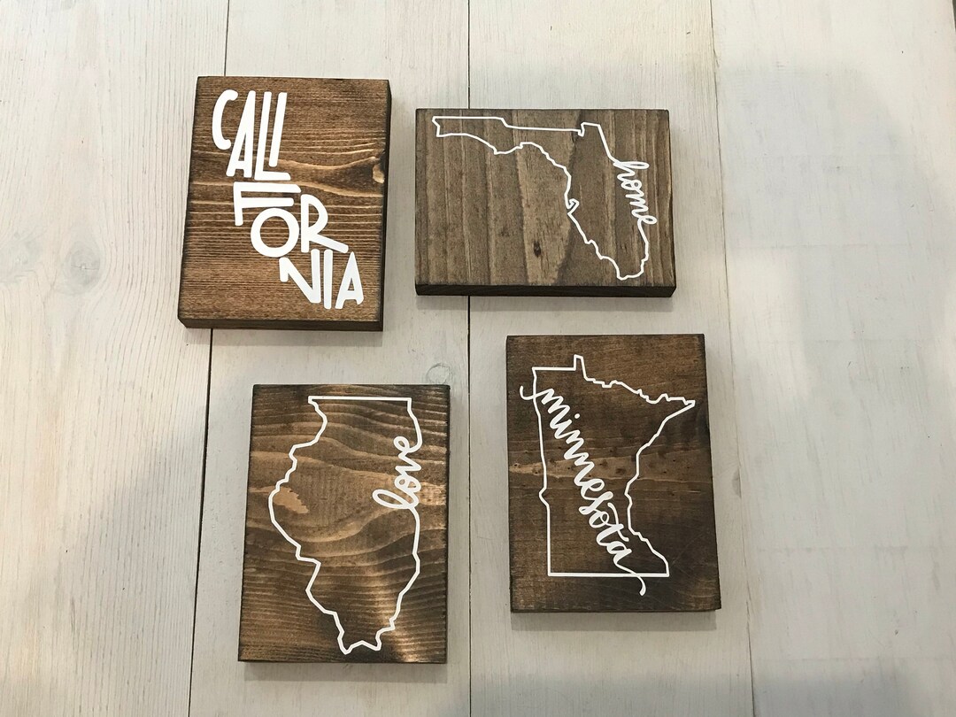 State Signs L Scrabble Tiles Wall Art L Coffee Table Decor L Home State ...