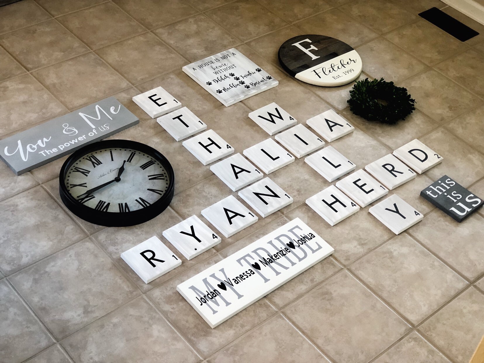 Large Scrabble Tiles Personalized Gifts Gifts for Mom - Etsy