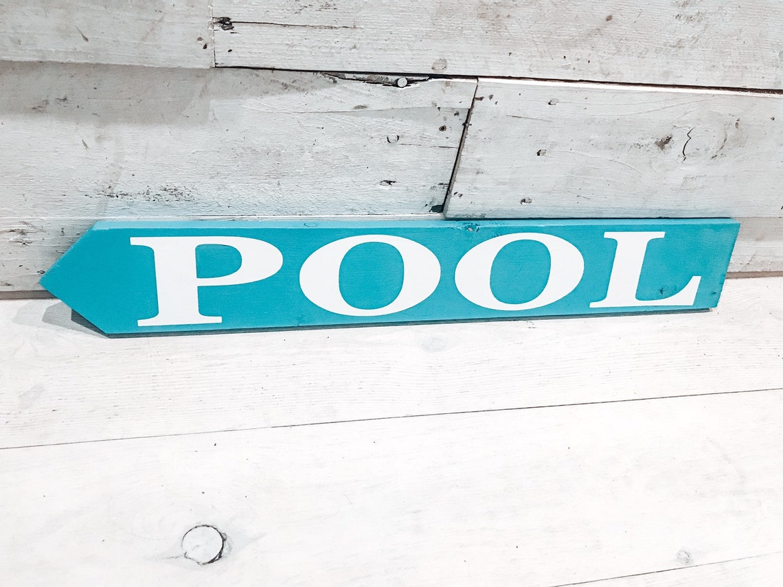 Pool Sign Directional Sign Beach Arrow Sign Directional | Etsy