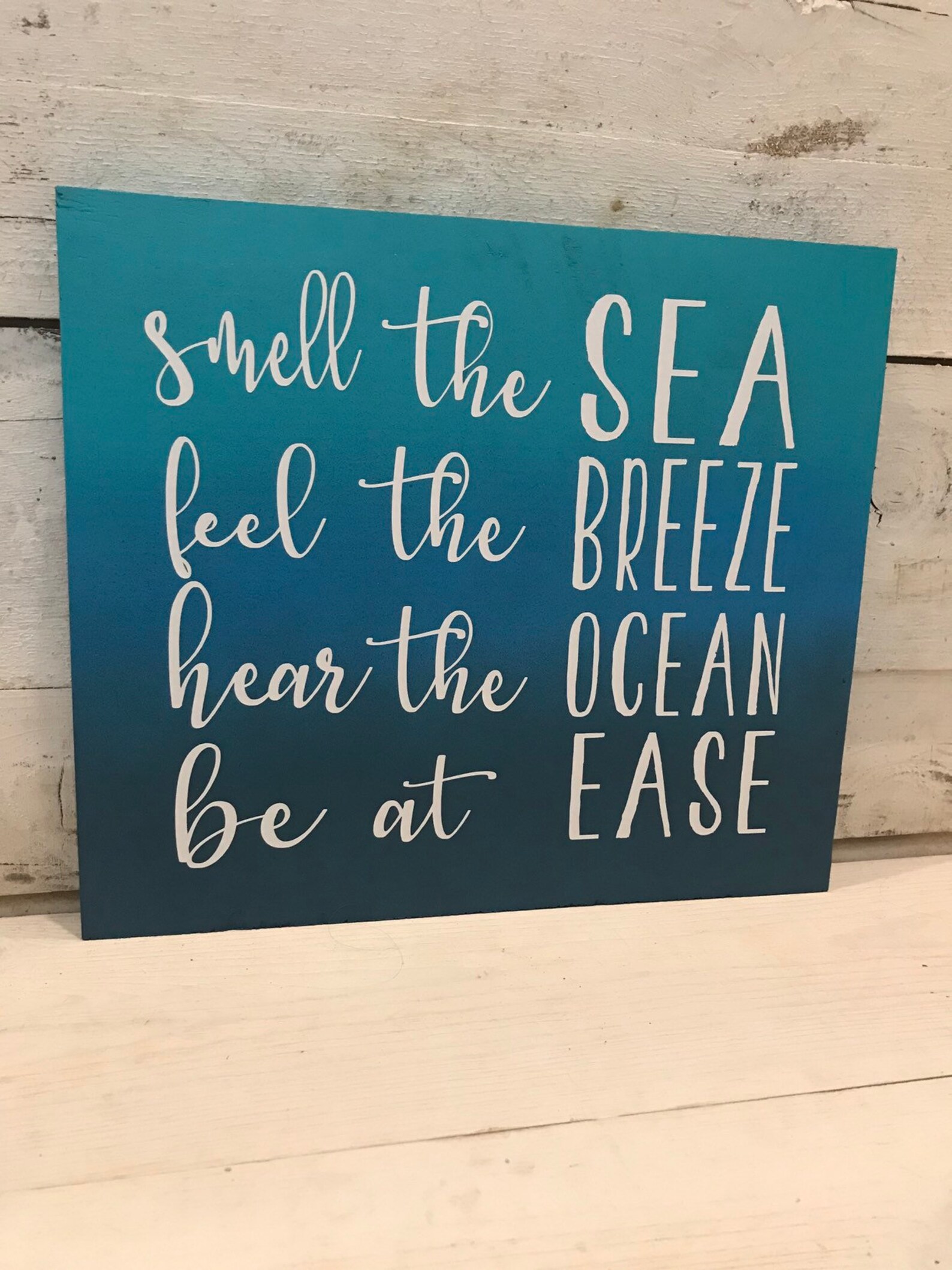 Beach Signs Smell the Sea Beach Wall Signs Beach Wall - Etsy