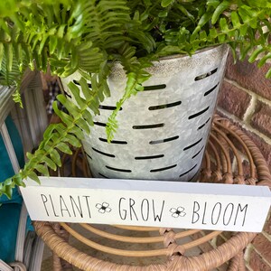 Plant Grow Bloom Sign L Garden Sign L Outdoor Sign L Spring Sign L Desk ...
