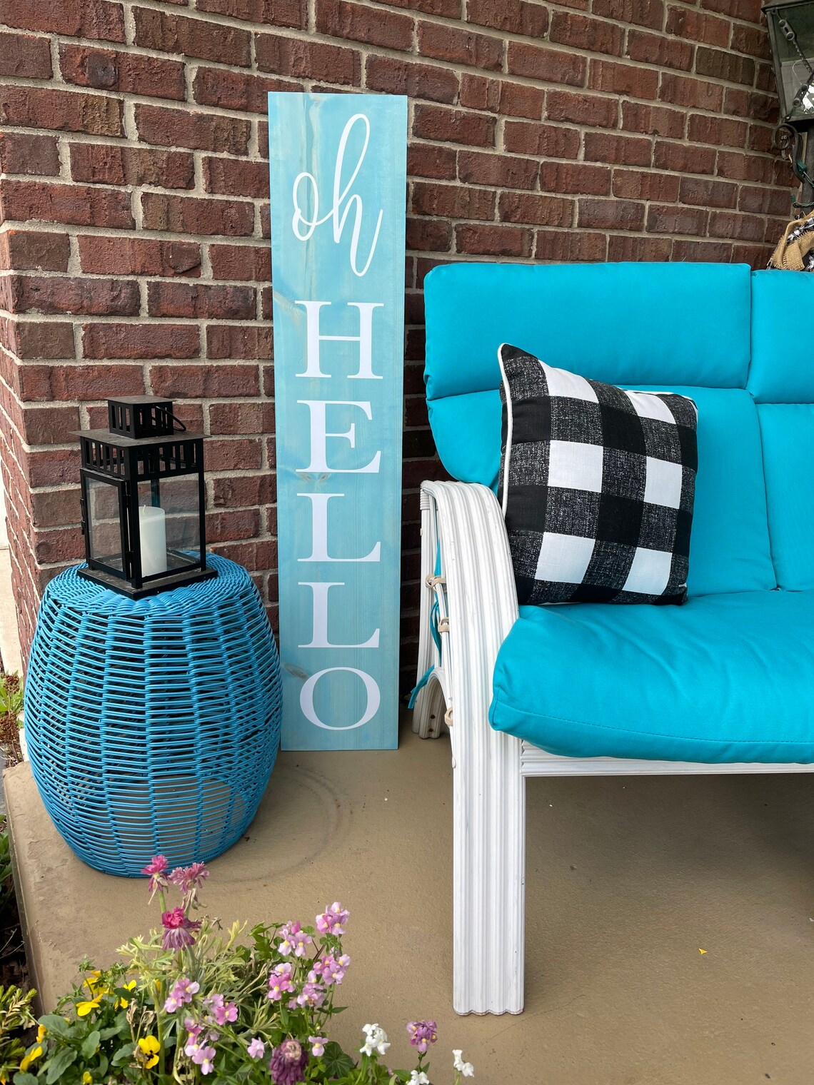 Oh Hello Porch Sign Welcome Sign Farmhouse Porch Decor | Etsy