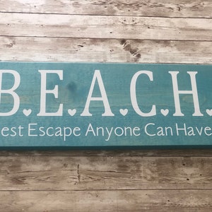 Beach Signs | Best Escape Anyone Can Have | Beach Decor | Beach Wall ...