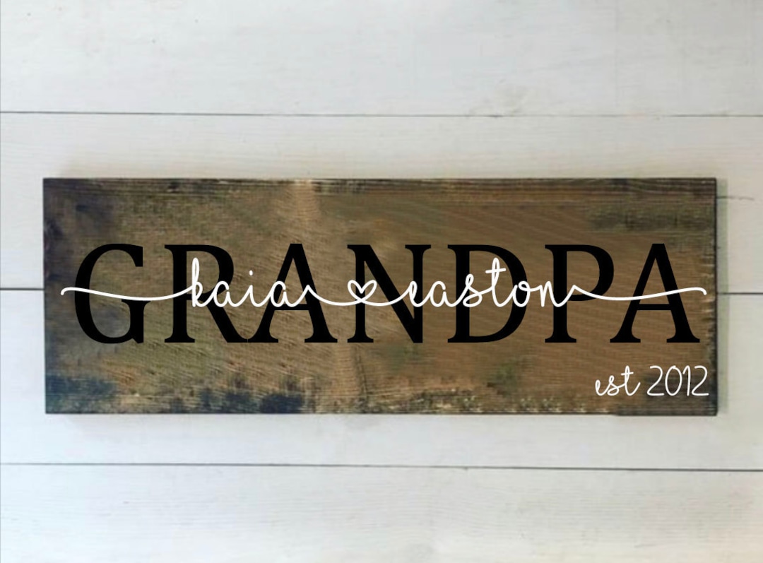 Grandpa Sign | Fathers Day Gift | Wooden Dad Sign L Grandpa and Kids L ...