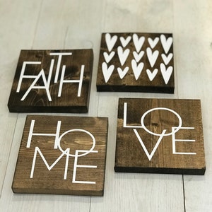 Love Home Faith Sign L Scrabble Tiles Wall Art L Gallery Wall L ...