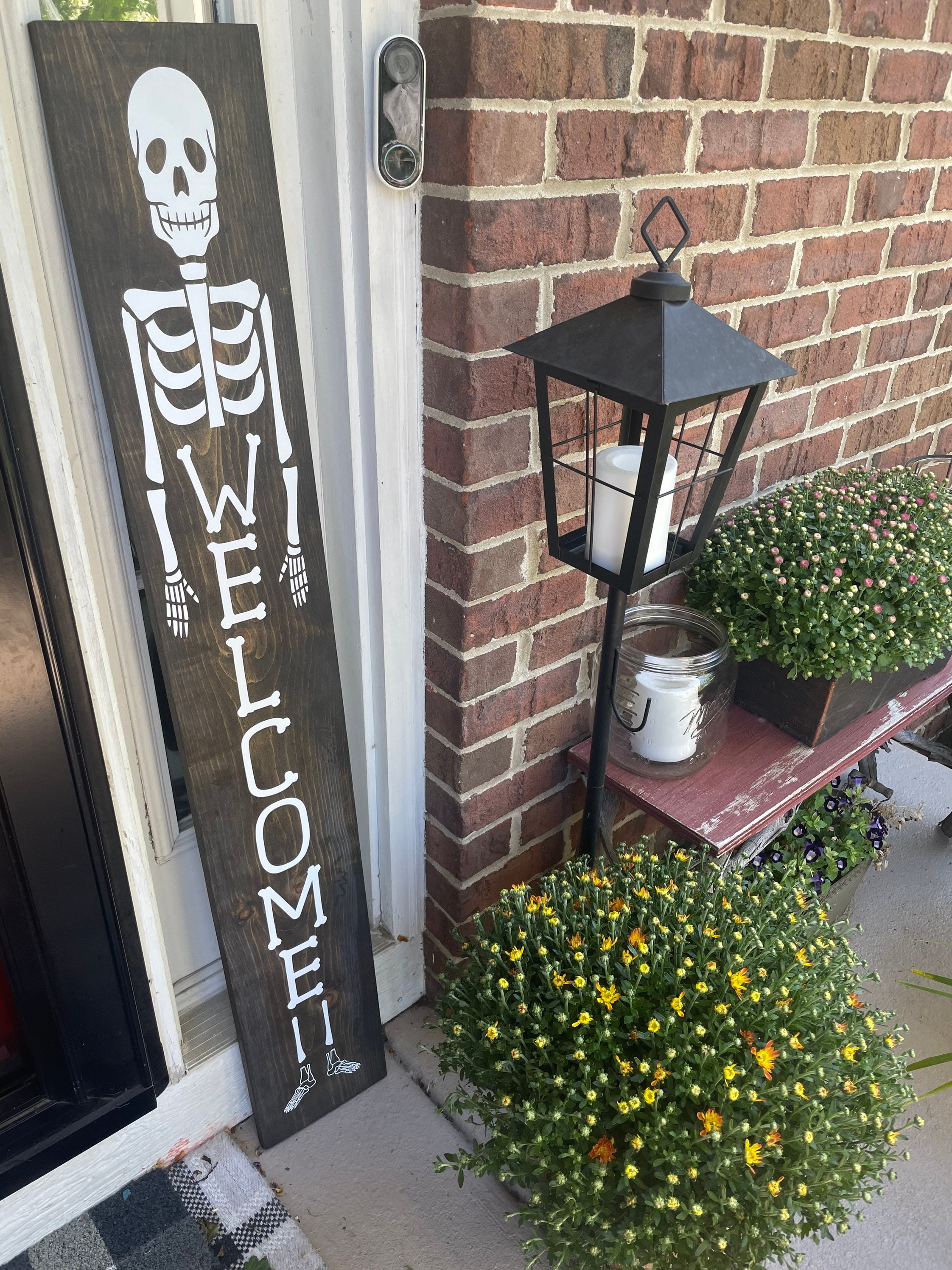 Skeleton Welcome Sign Skeleton Porch Sign Skeleton Halloween - Etsy