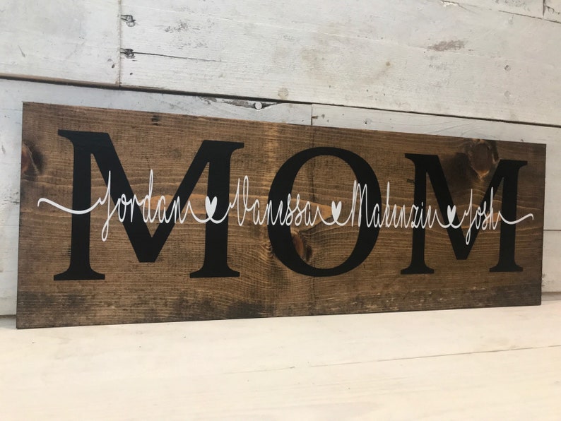 Mom Sign L Mothers Day Gift L Wooden Mom Sign L Mom and Kids L - Etsy