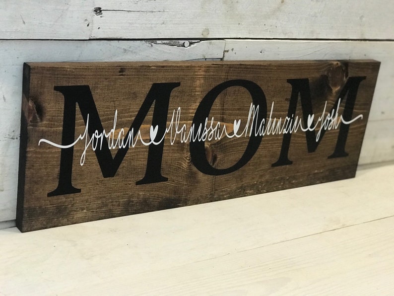 Mom Sign L Mothers Day Gift L Wooden Mom Sign L Mom and Kids L - Etsy