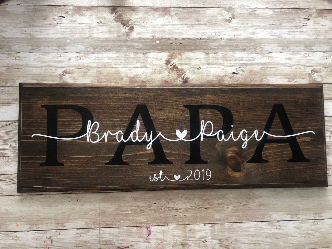 Fathers Day Gift Dad Sign Wooden Dad Sign Dad and Kids - Etsy