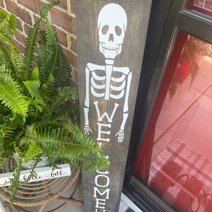 Skeleton Welcome Sign| Skeleton Porch Sign| Skeleton Halloween Sign ...