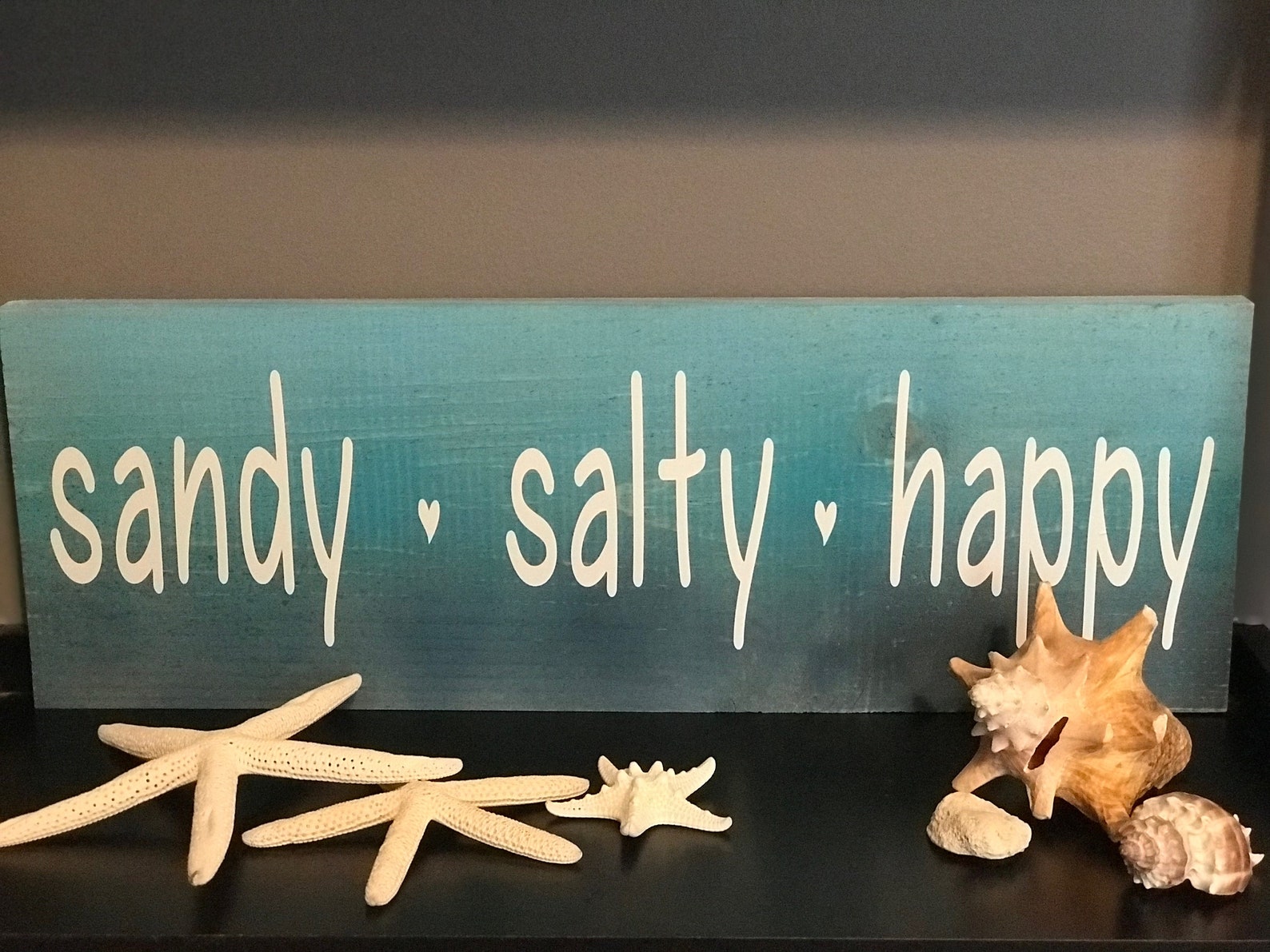 Beach Signs Sandy Salty Happy l Beach House Signs l Vacation | Etsy