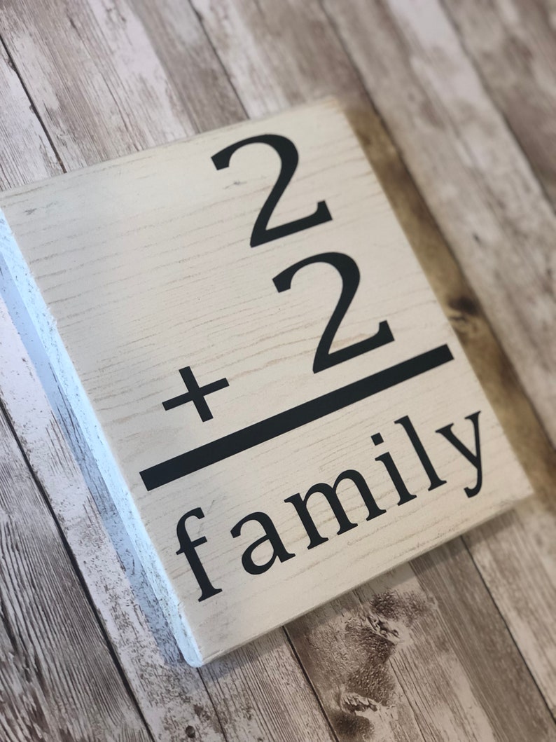 Family Sign L Family Equals Wood Sign L Flash Card Sign L Wood - Etsy
