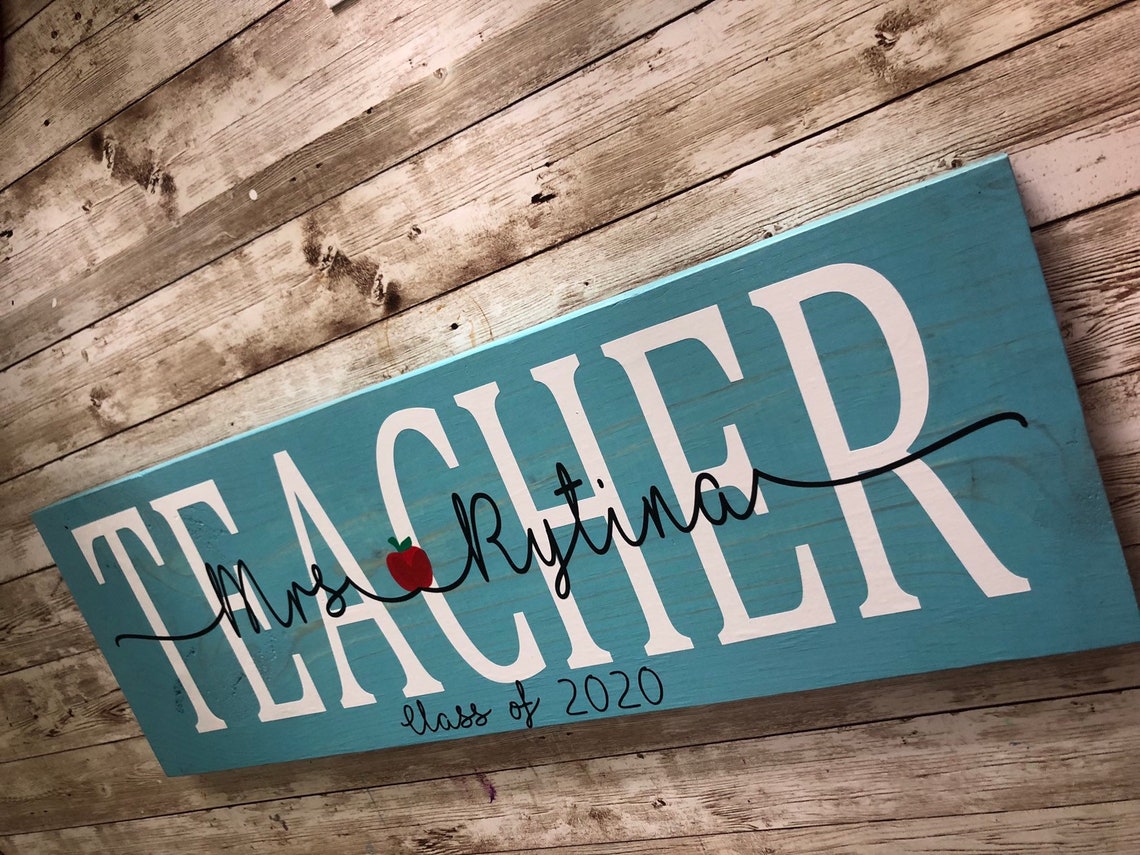 Teacher Sign L Classroom Teacher Wood Name Sign L Wood - Etsy