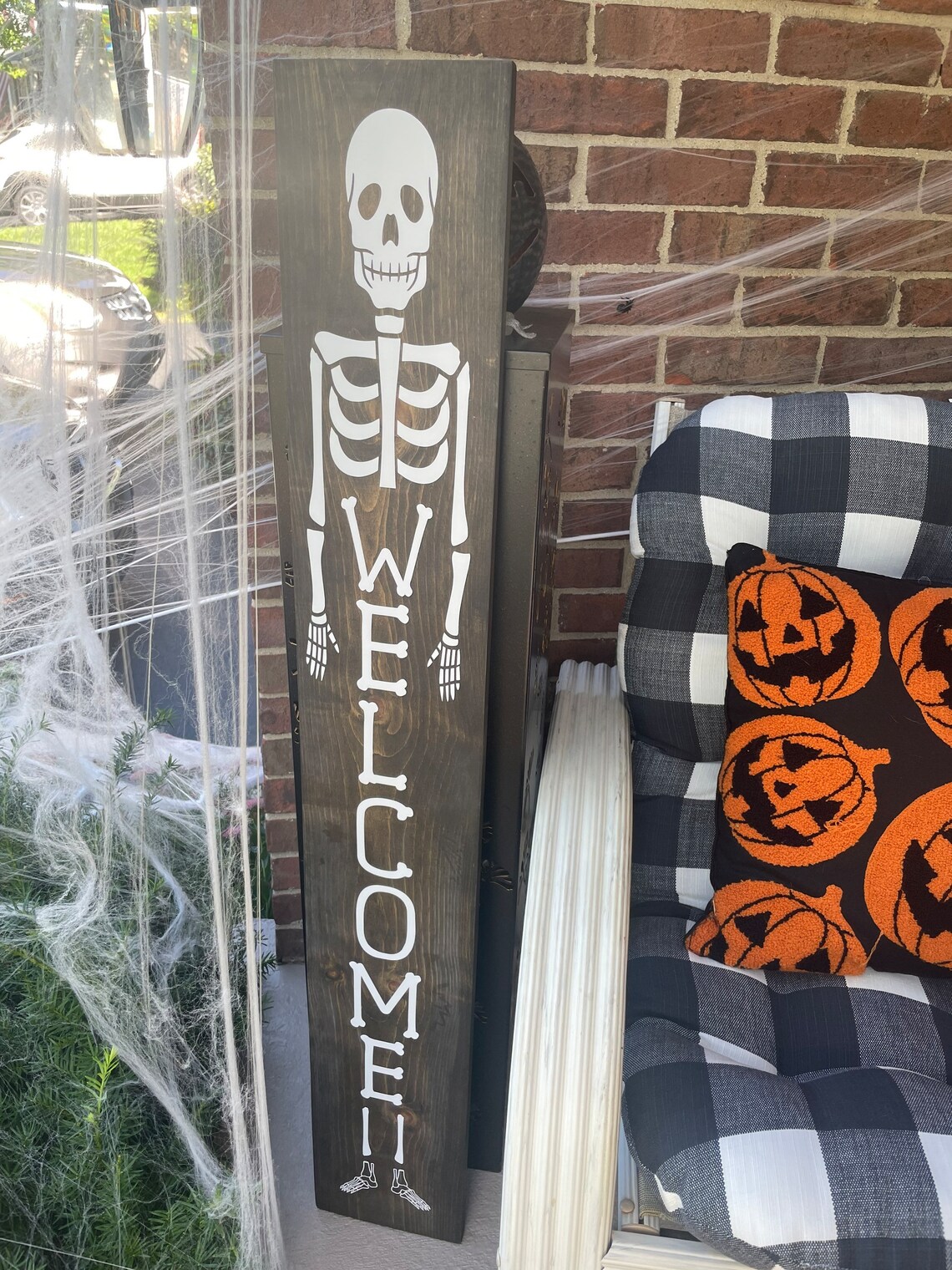 Skeleton Welcome Sign Skeleton Porch Sign Skeleton Halloween - Etsy