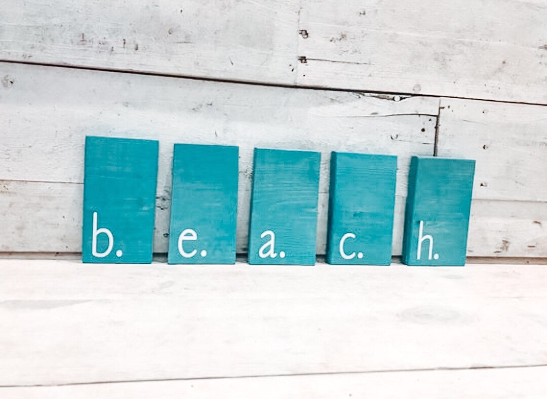 Beach Sign | Beach Decor | Beach Letters | Scrabble Tiles Wall Art ...