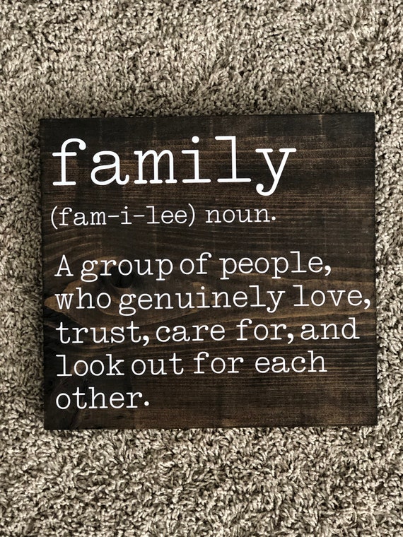 Family Sign L Family Definition Wood Sign L Wooden Family Sign | Etsy