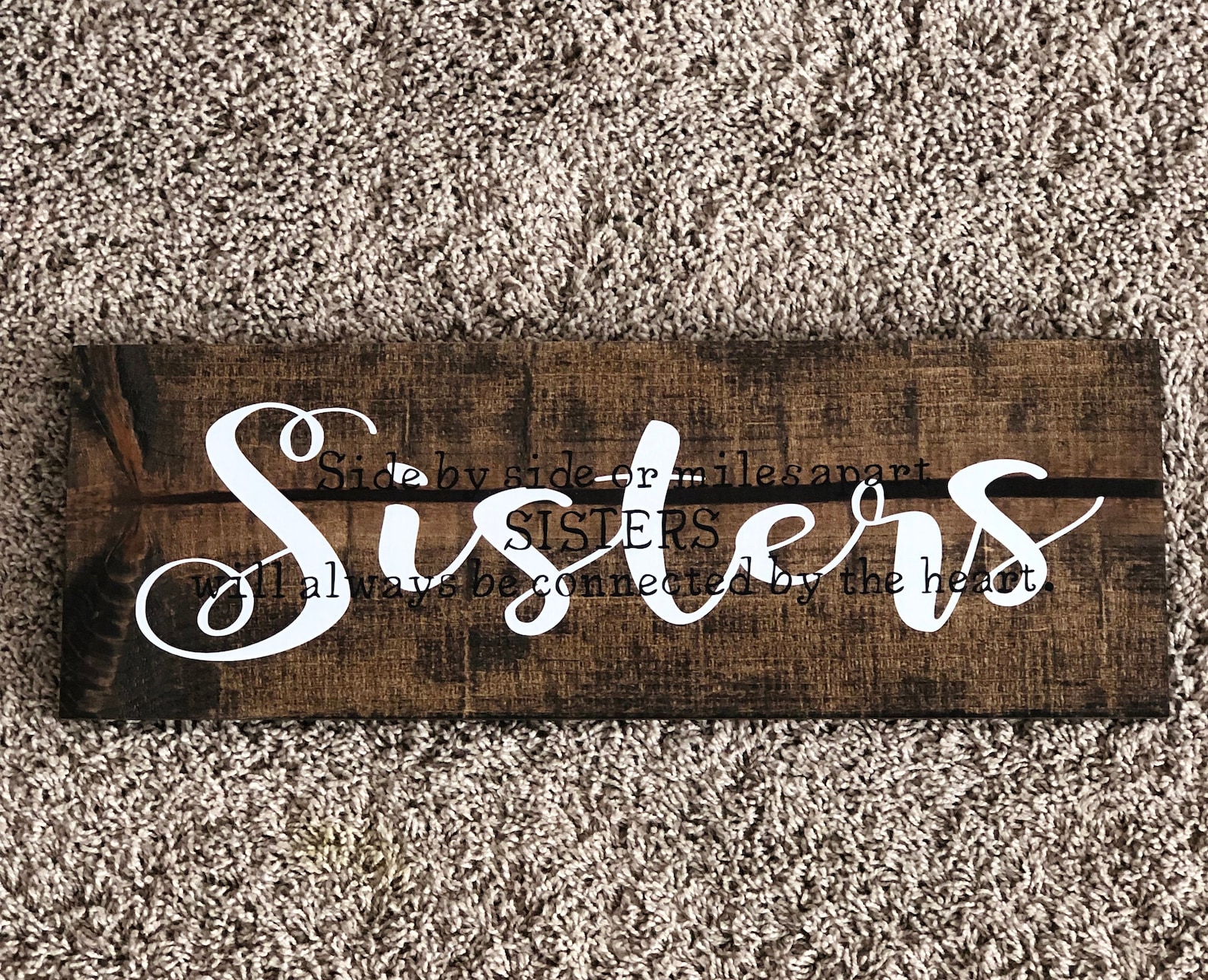 Gift for Sister | Siblings Gift | Sisters Wooden Sign L Connected by ...