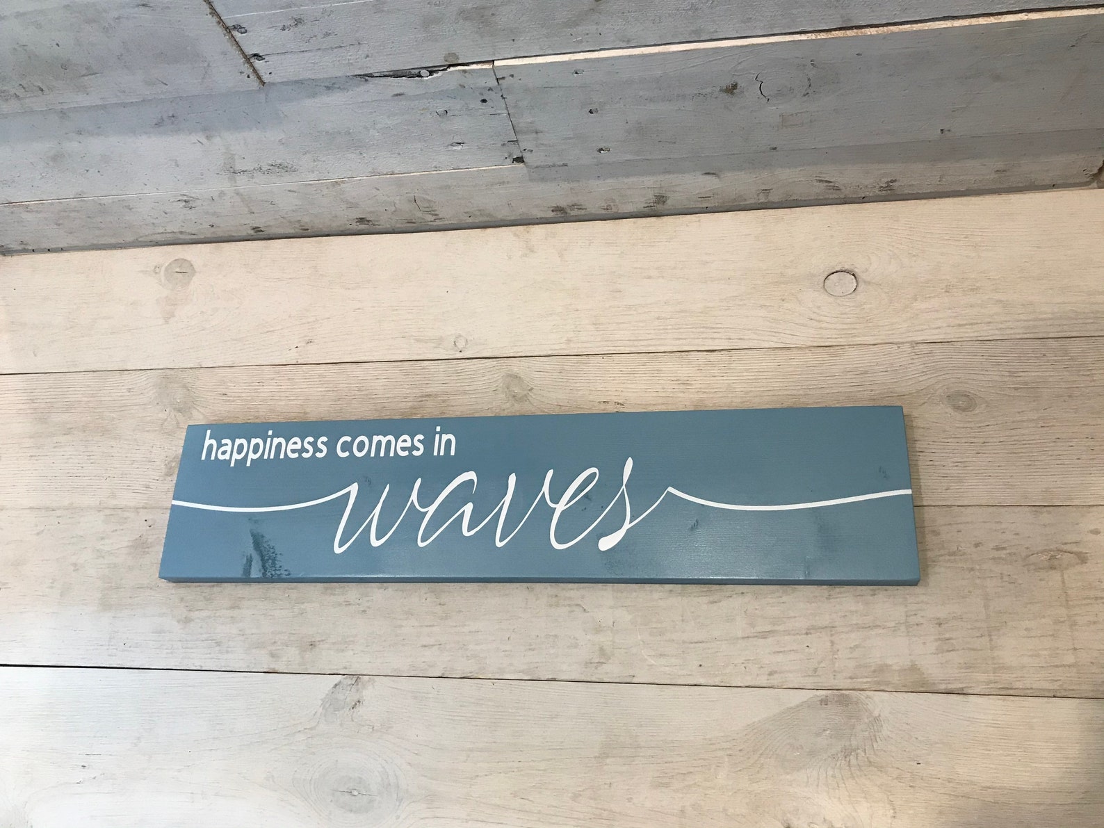 Happiness Comes in Waves Sign L Beach Sign L Beach Decor L - Etsy