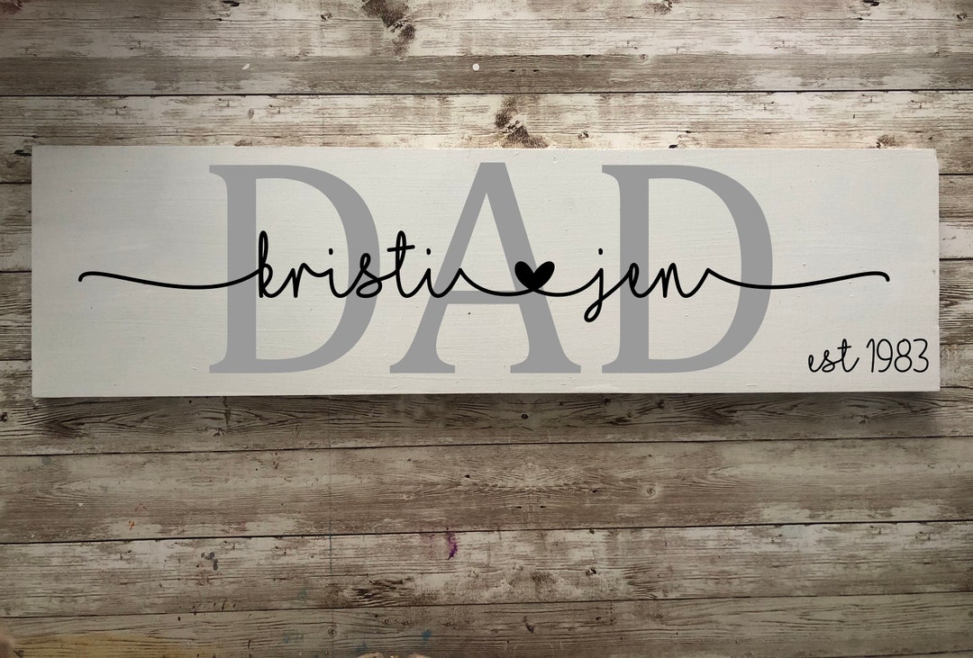 Dad Sign | Fathers Day Gift | Dad and Kids Sign L Established Sign L ...