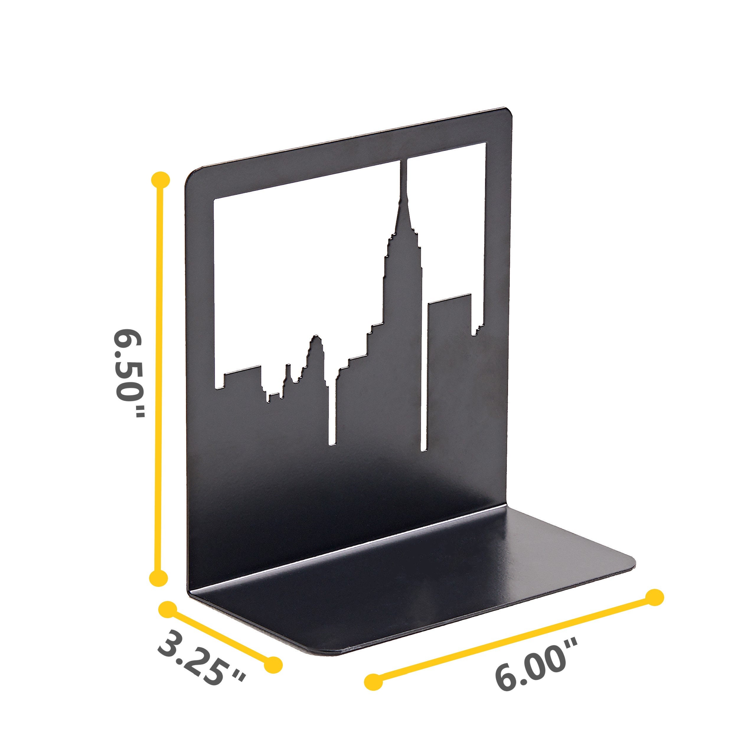 New York City Skyline Metal NYC Bookends (1 Pair) - Thin and Sturdy - Etsy