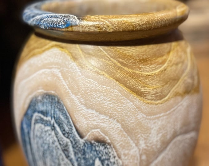 Teak Wood Planter Live Edge Natural Acacia Wood Urn Wood Vase - Etsy