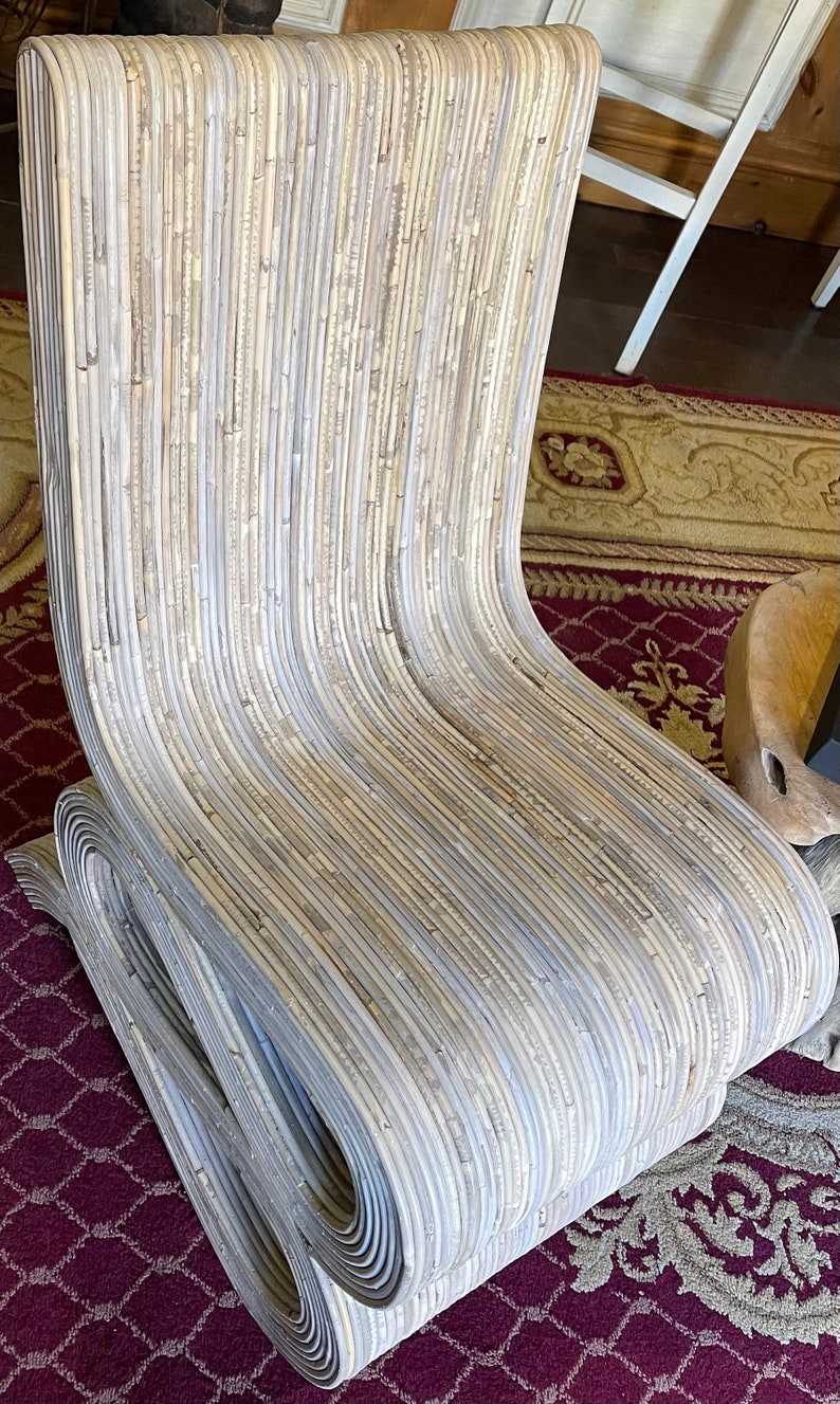 Curved Rattan Chair Ribbon Chair Modern Furniture Rattan Furniture - Etsy