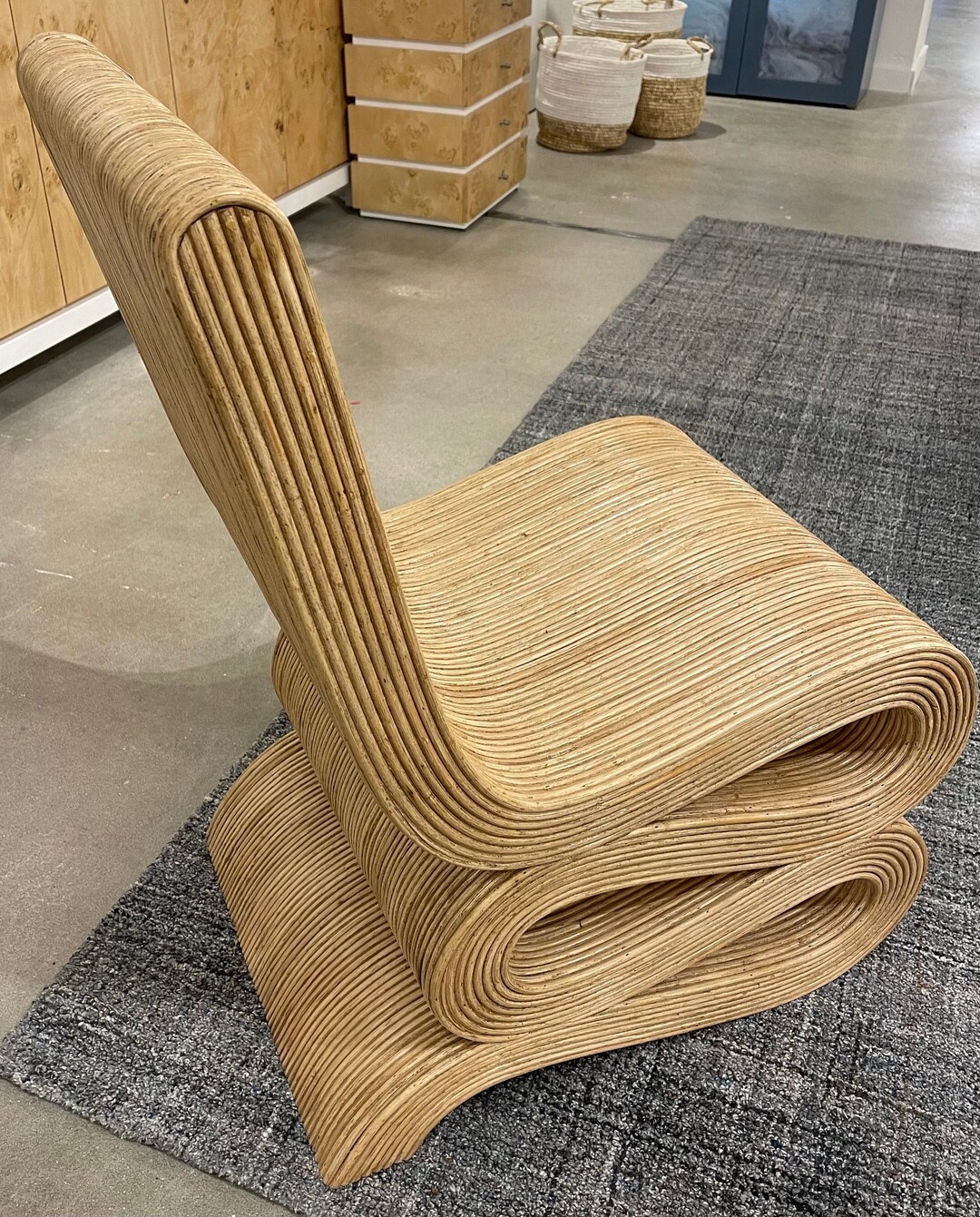 Curved Rattan Chair Ribbon Chair Modern Furniture Rattan Furniture - Etsy