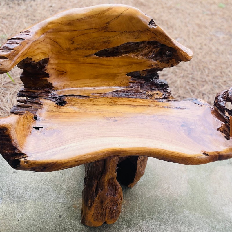 Unique Carved Wood Bench - Etsy