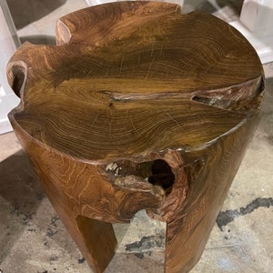 Teak Root Stool Teak Driftwood Table Teak Wood Plant Stand Teak ...