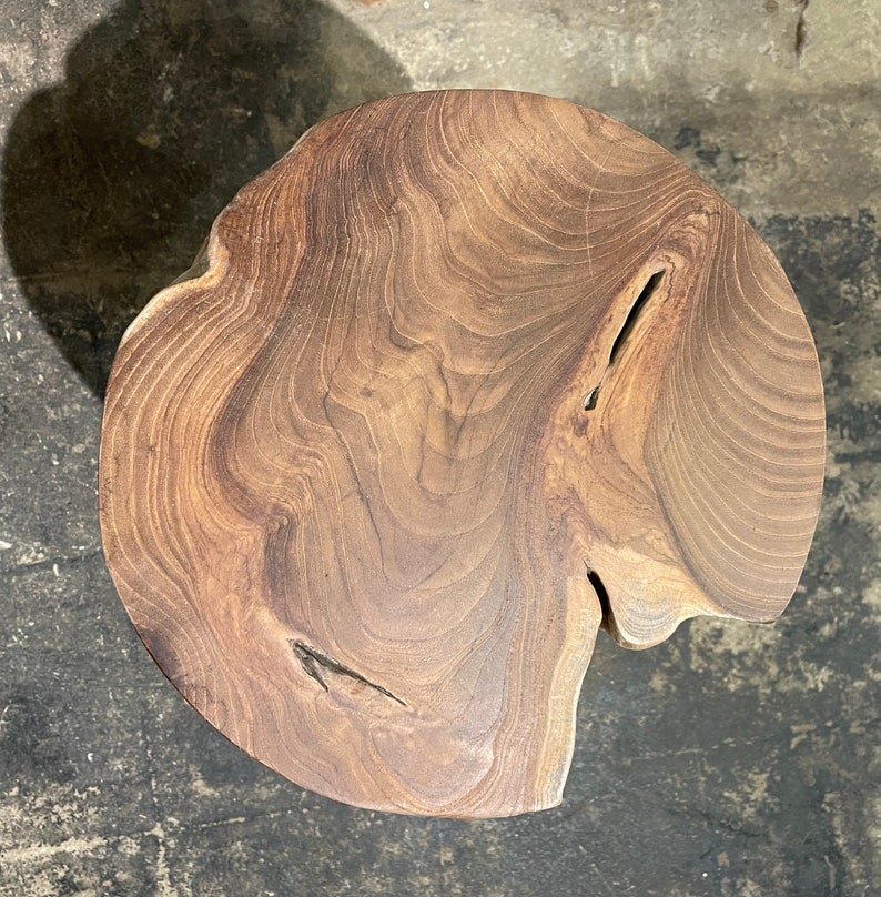 Organic Teak Root Stool, Natural Wood Plant Stand - Etsy