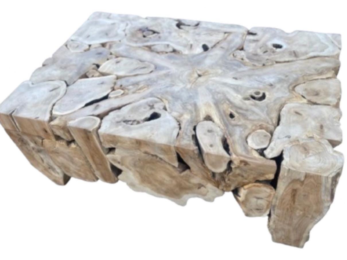 Teak Root Block Coffee Table: Driftwood Cocktail Table - Etsy