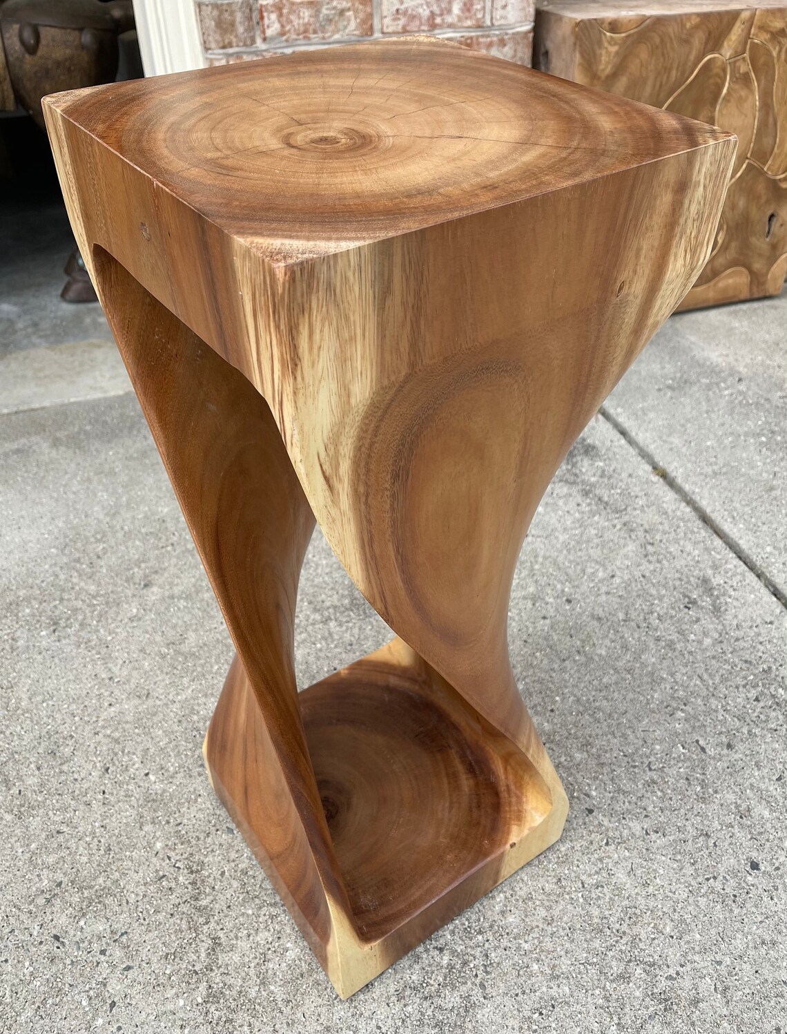 Acacia Wood Twisted Side Table Teak Wood Plant Stand Twisted - Etsy