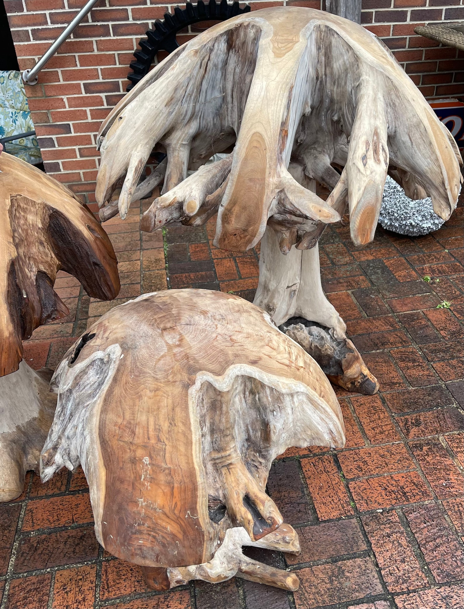 Teak Root Mushroom Teak Driftwood Decor Teak Garden Decor | Etsy